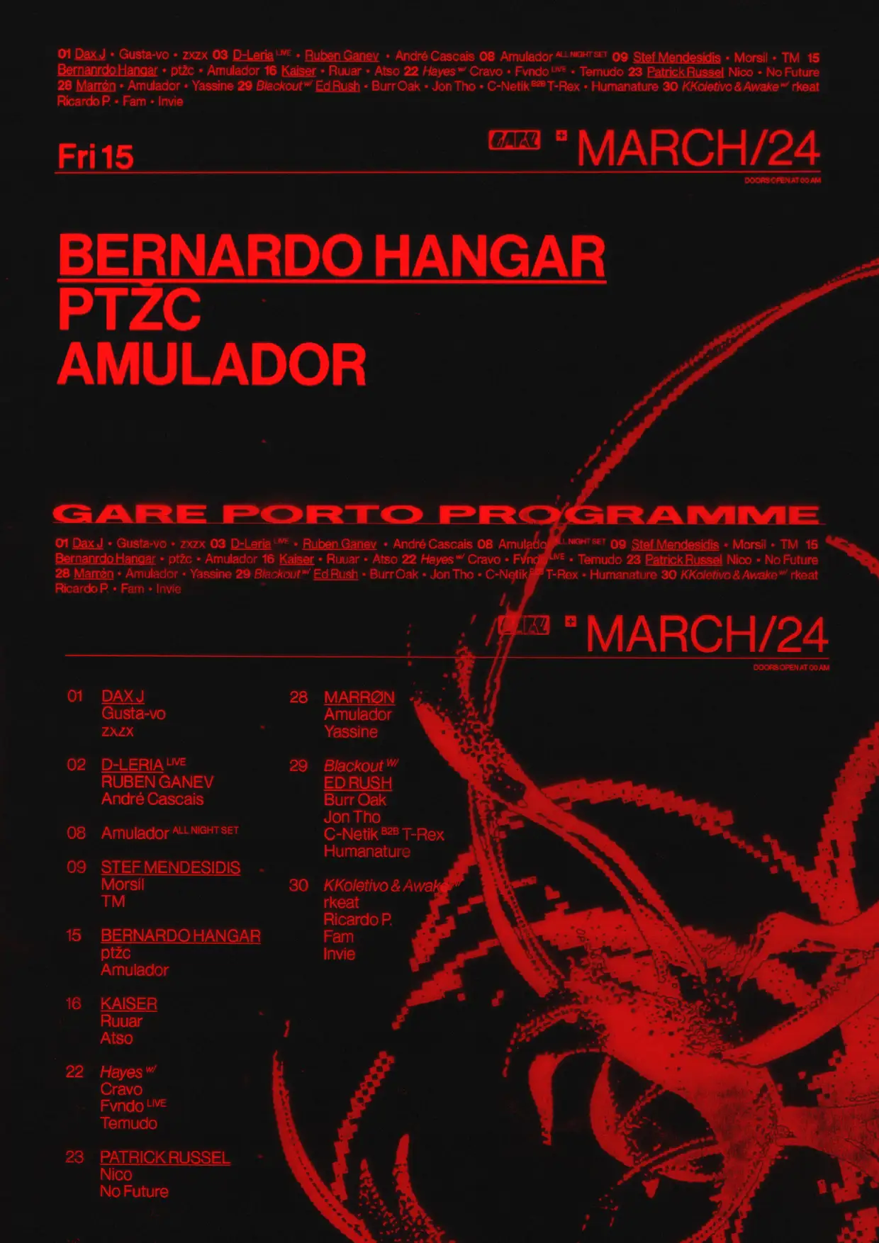 Bernardo Hangar + ptžc + Amulador - Gare Porto - Eventos no Porto