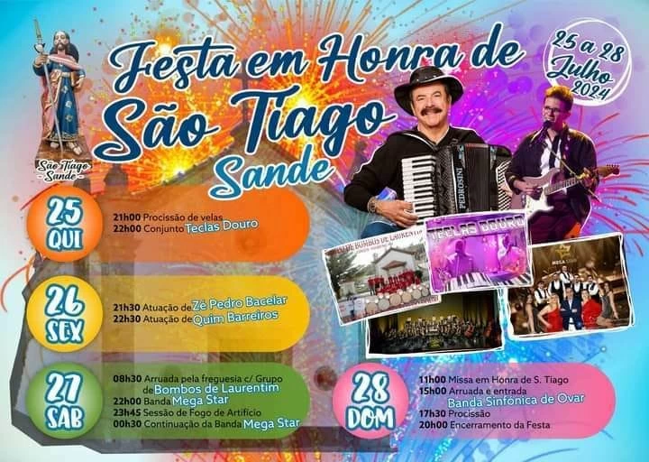 Festas de São Tiago 2024 - Sande - Eventos no Porto Festas de São Tiago 2024 - Sande - Eventos no Porto