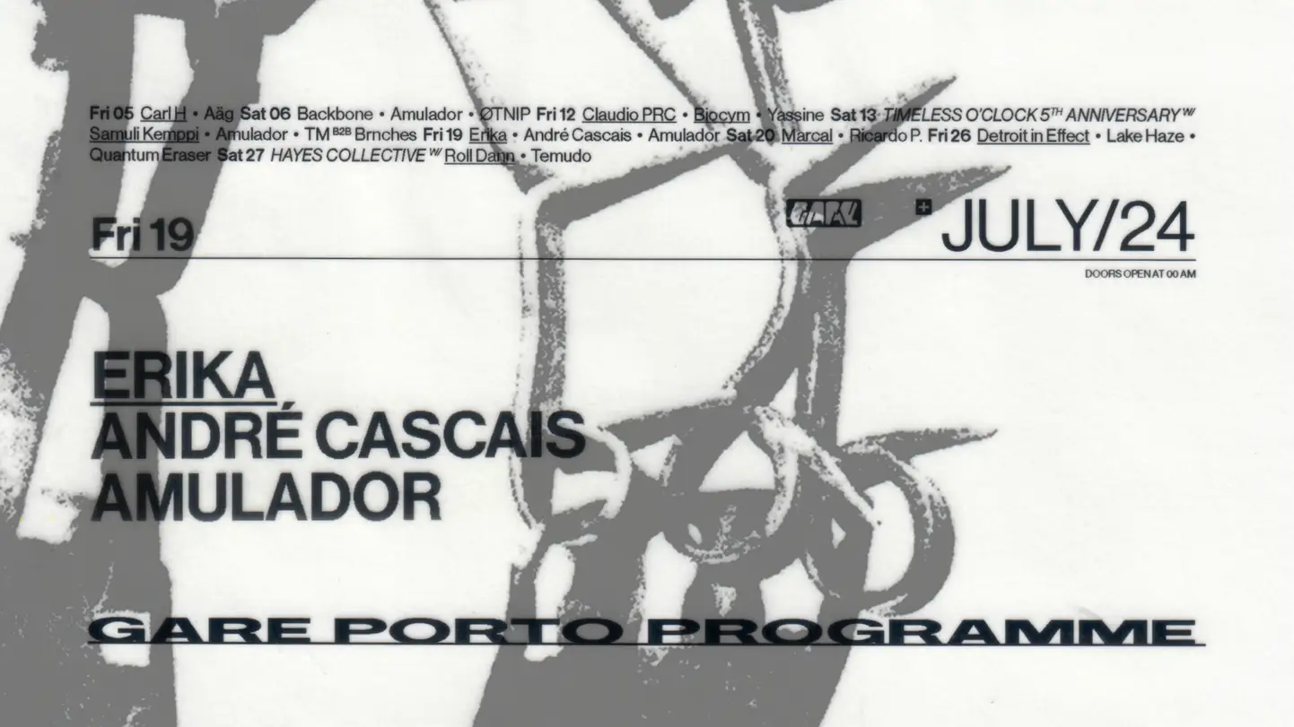 Erika + André Cascais + Amulador - Gare Porto - Eventos no Porto