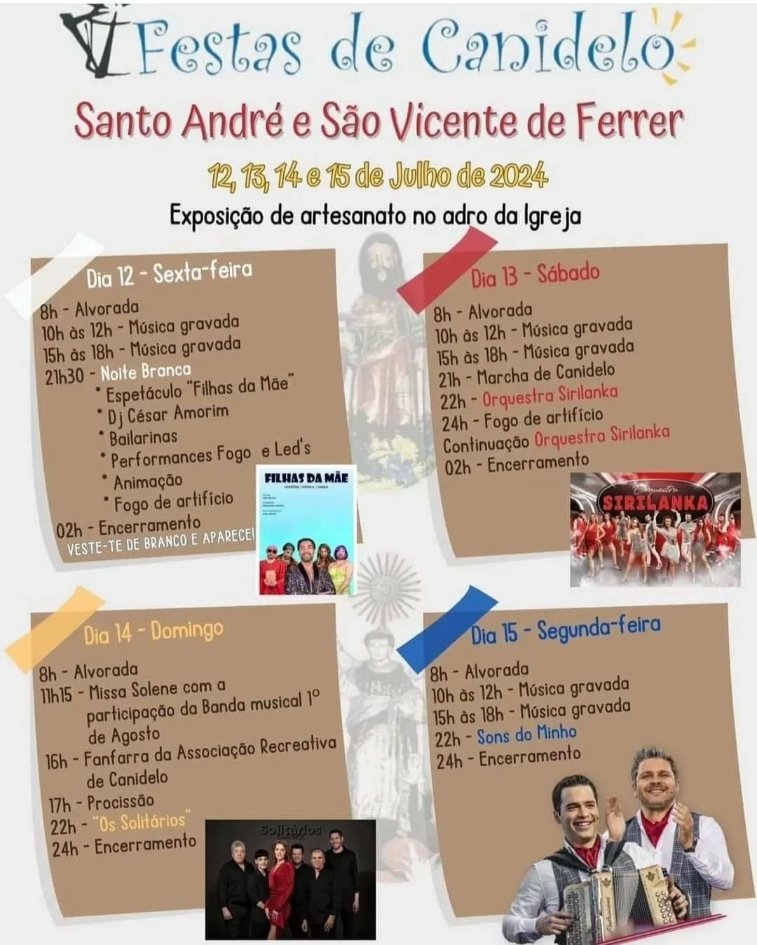 Festas de Santo André 2024 - Canidelo - Programação