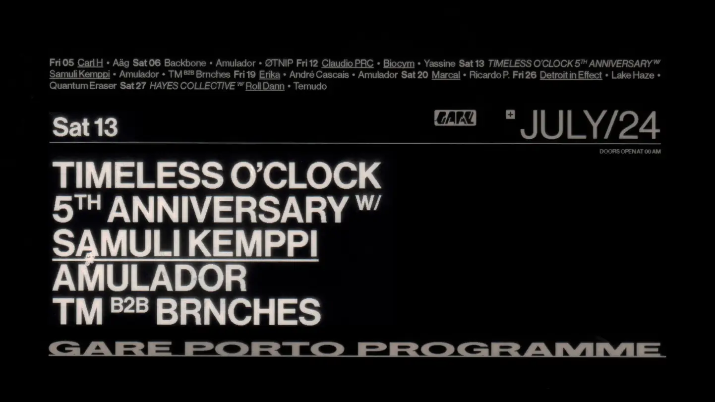 Timeless O'Clock - 5th Anniversary - Samuli Kemppi + Amulador + TM b2b ...