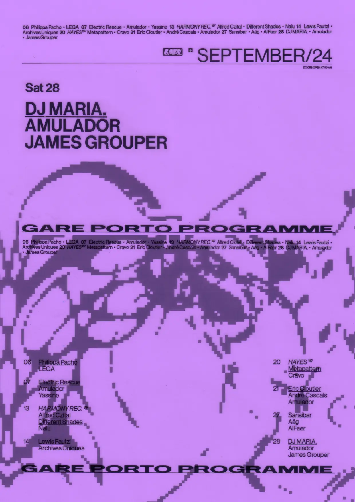 DJ MARIA. + Amulador + James Grouper - Gare Porto